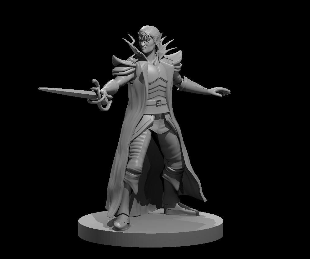 Elf Male Hexblade Warlock | Tabletop Miniature | Minis – ZagTerrain