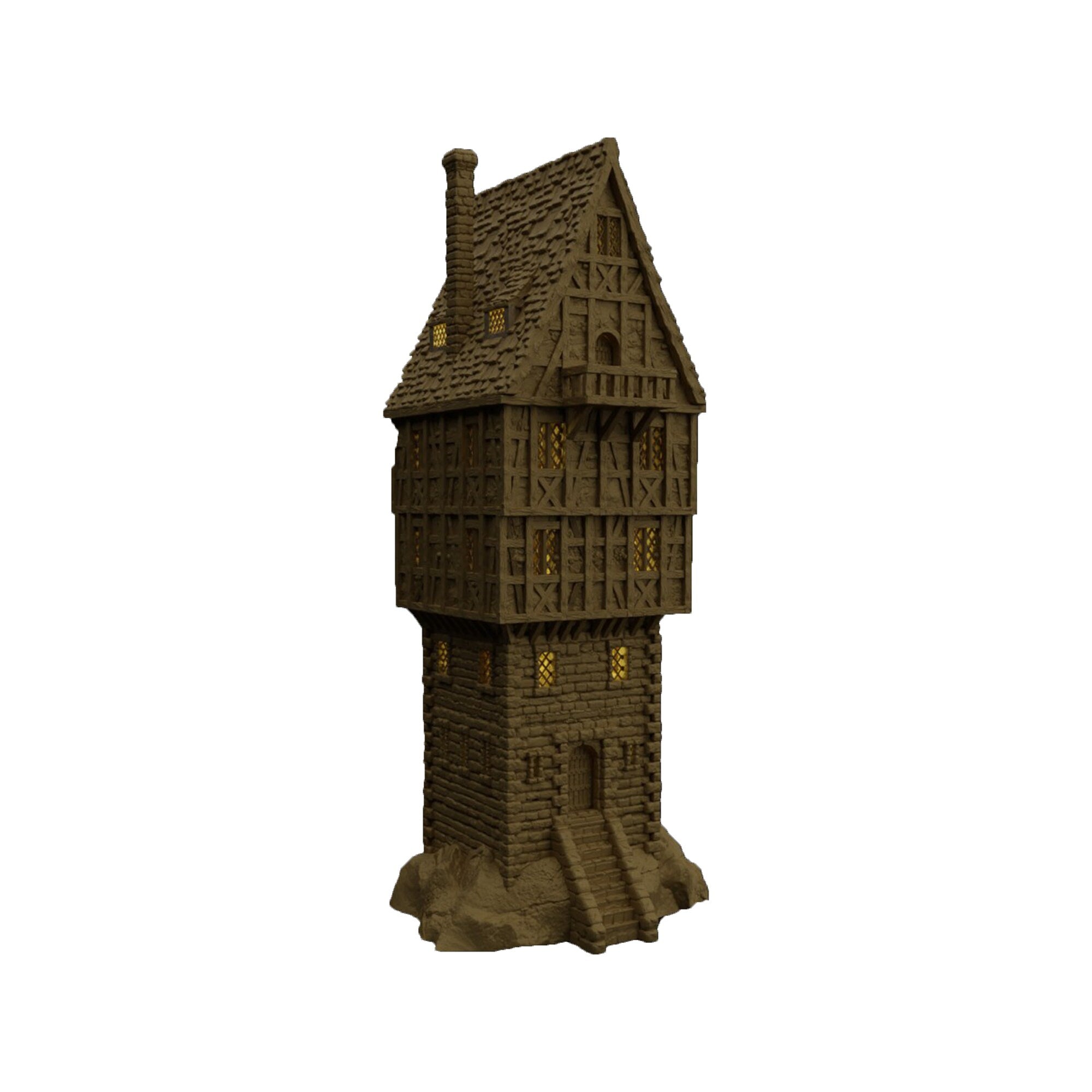 Tower House DnD Terrain, Medieval Tower House Terrain for Dungeons and ...