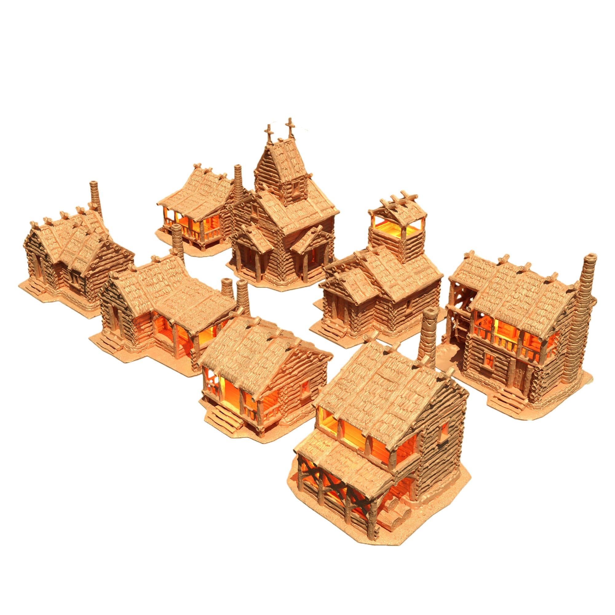 Forest Cabins Collection DnD Terrain, 8 Log Cabin Style Buildings, Min ...